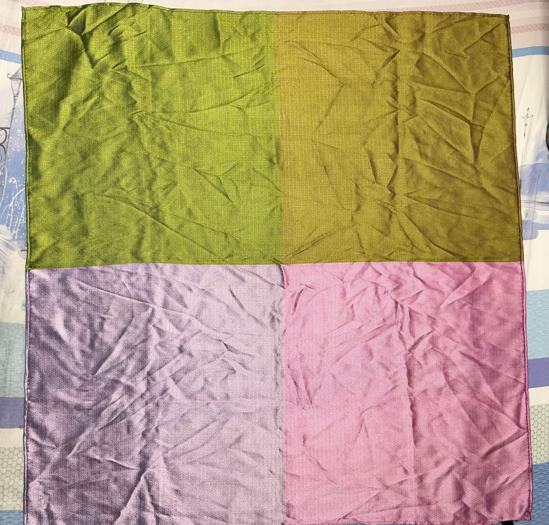 JIM THOMPSON Designer Luxury Silky Scarf Square Color Block Pattern ...