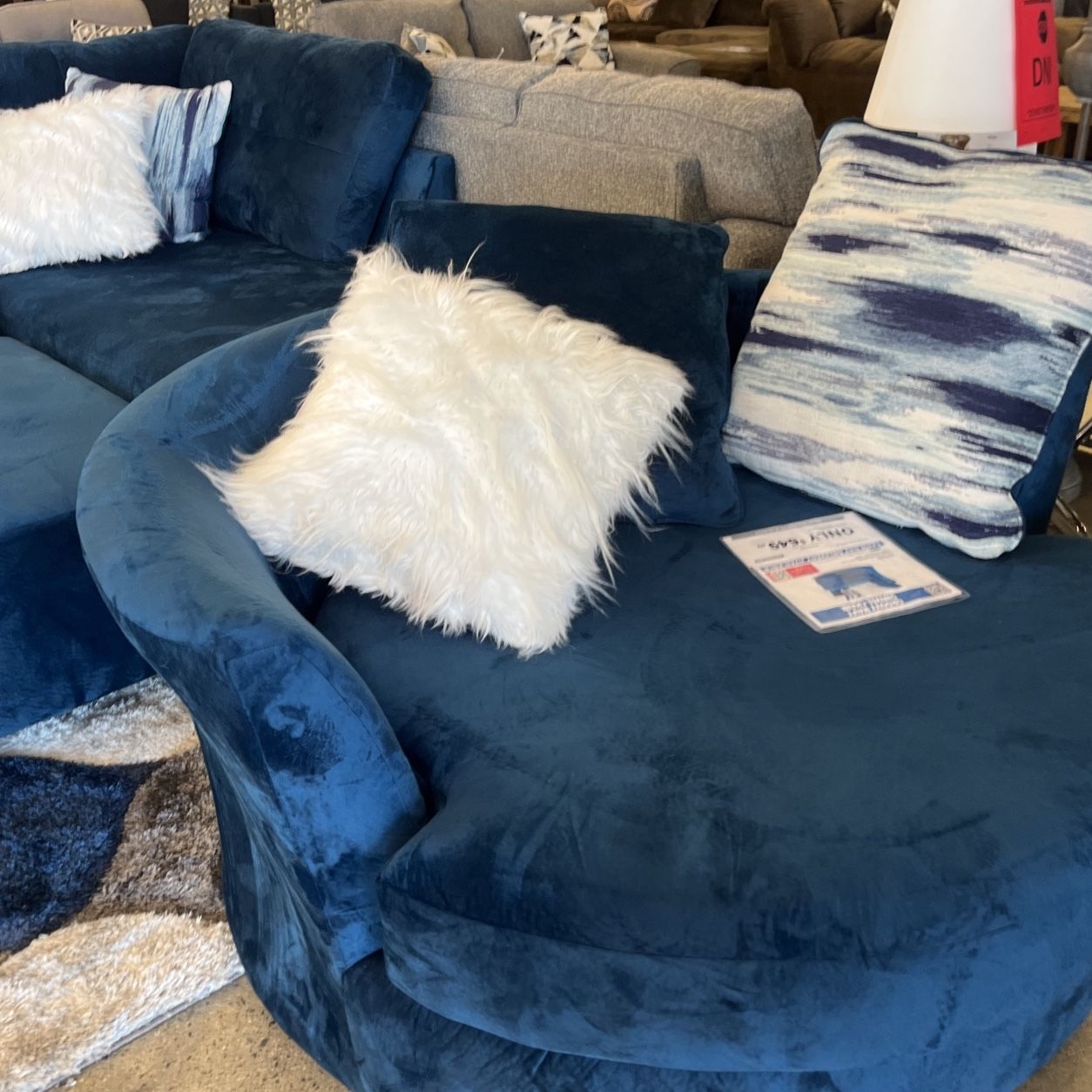 Groovy navy swivel chair store