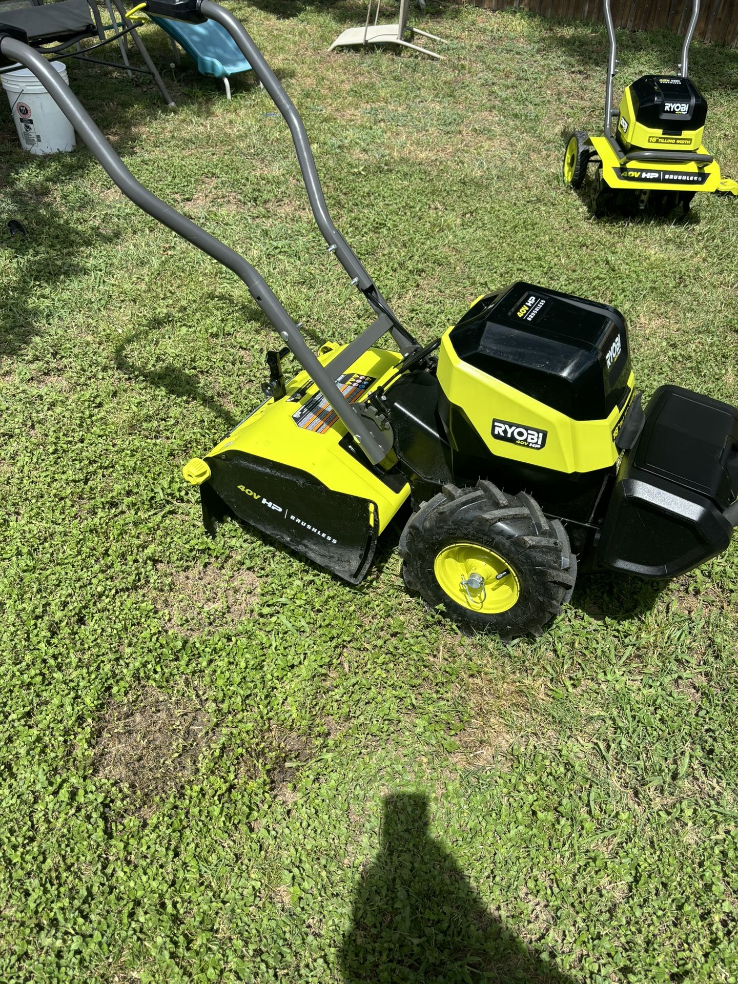 Ryobi 40V HP Brushless 18 In Battery Powered Rear Tine Tiller W 2 ...