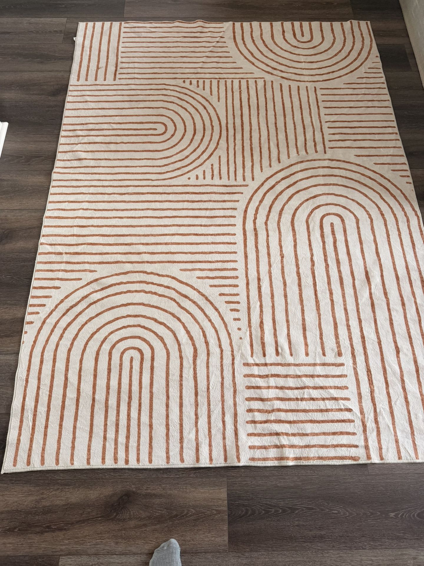 5x7 Washable Area Rug - Boho Terracotta / Rust Arches for Sale in ...