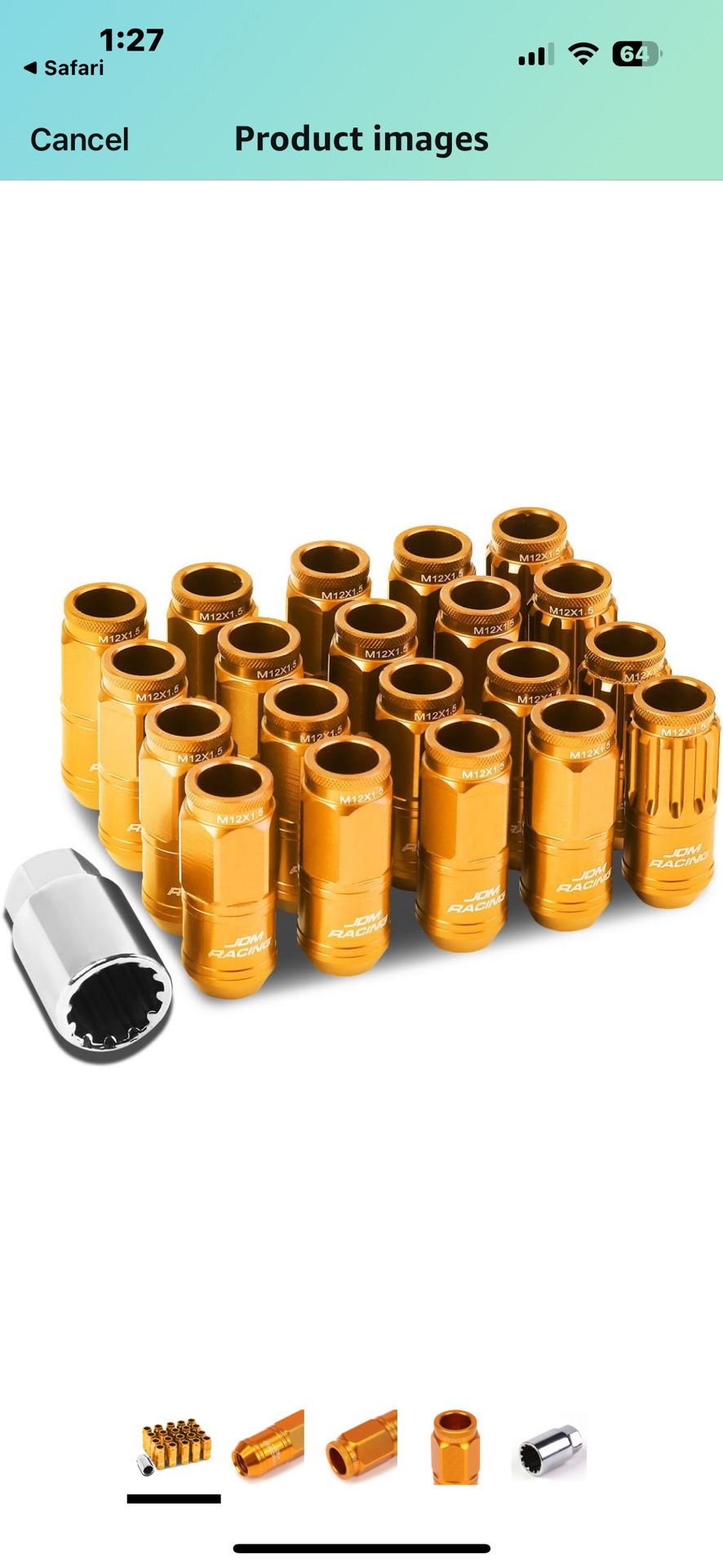 LN-ZTL-9032-15-OR 16Pcs M12 x 1.5 25mm OD/75mm Height Open End Style ...