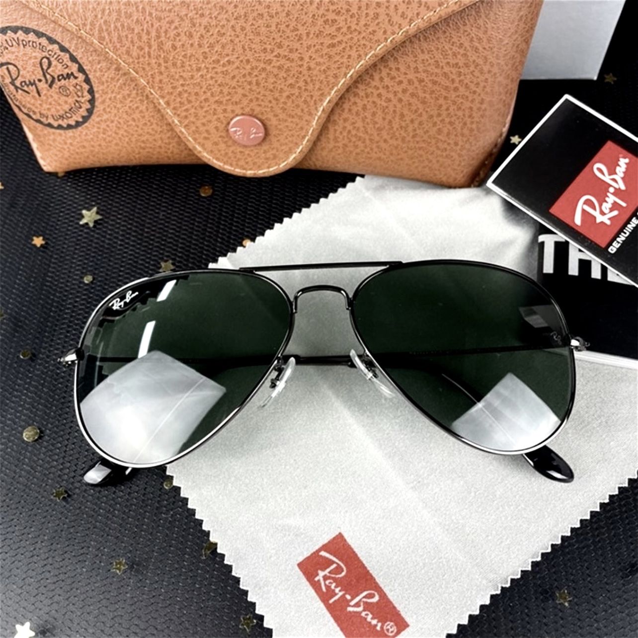 Ray Ban Black Classic real glass lenses Aviator Pilot style Unisex ...