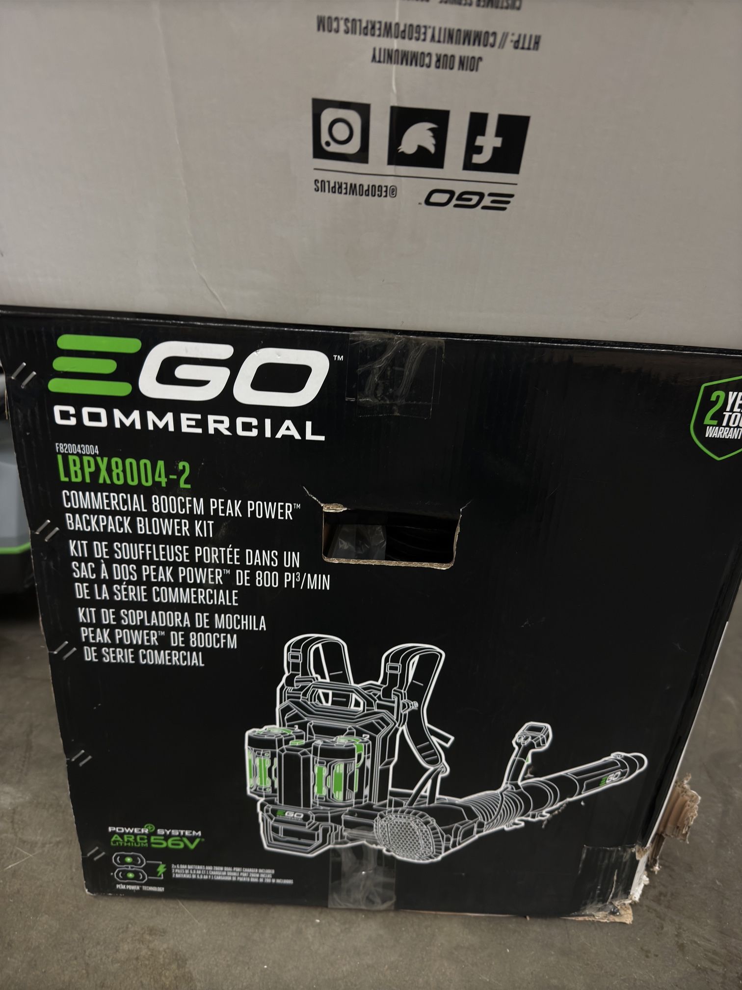 EGO POWER+ Commercial 56-volt 800-CFM 190-MPH Battery Backpack Leaf ...