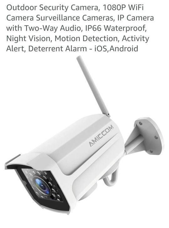 Amiccom Set Of 4 Outdoor Security IP Cameras Two -Way Audio IP66 ...