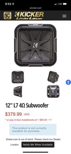 Kicker 12 Inch L7 Q Class Subwoofers In Boxes for Sale in Bargersville ...