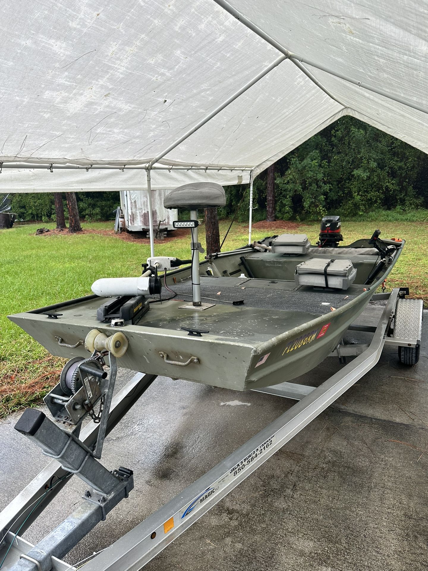 Jon Boat Setup For Fishing! 14’ X 6’ W- Very Stable for Sale in West ...