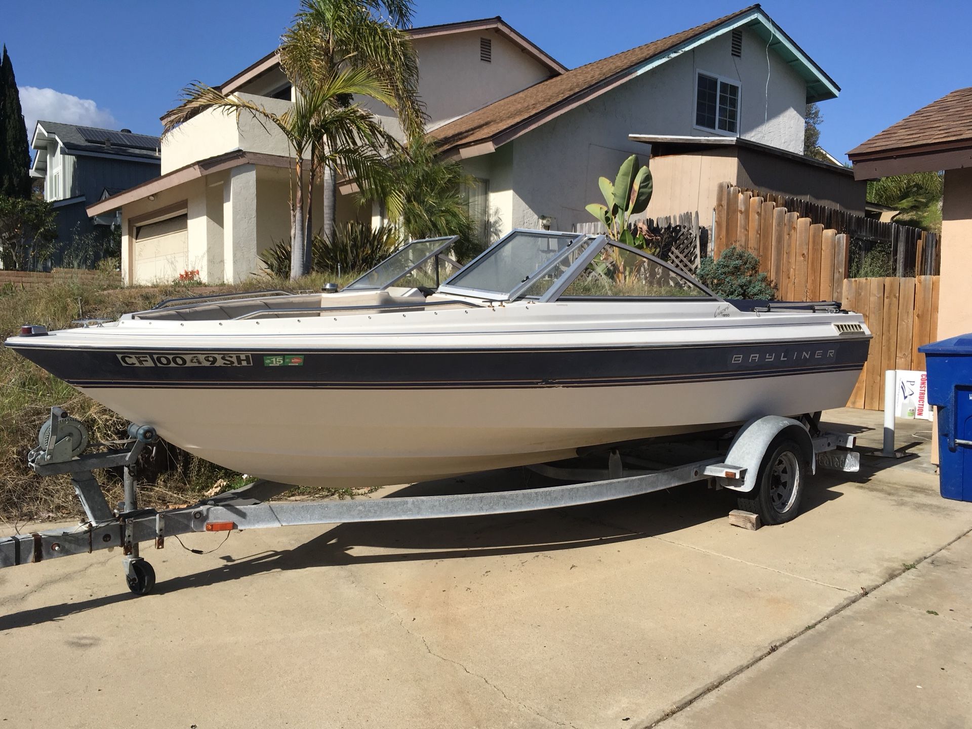 1995 Bayliner Capri 1950 open bow inboard/outboard with trailer. $3500 ...