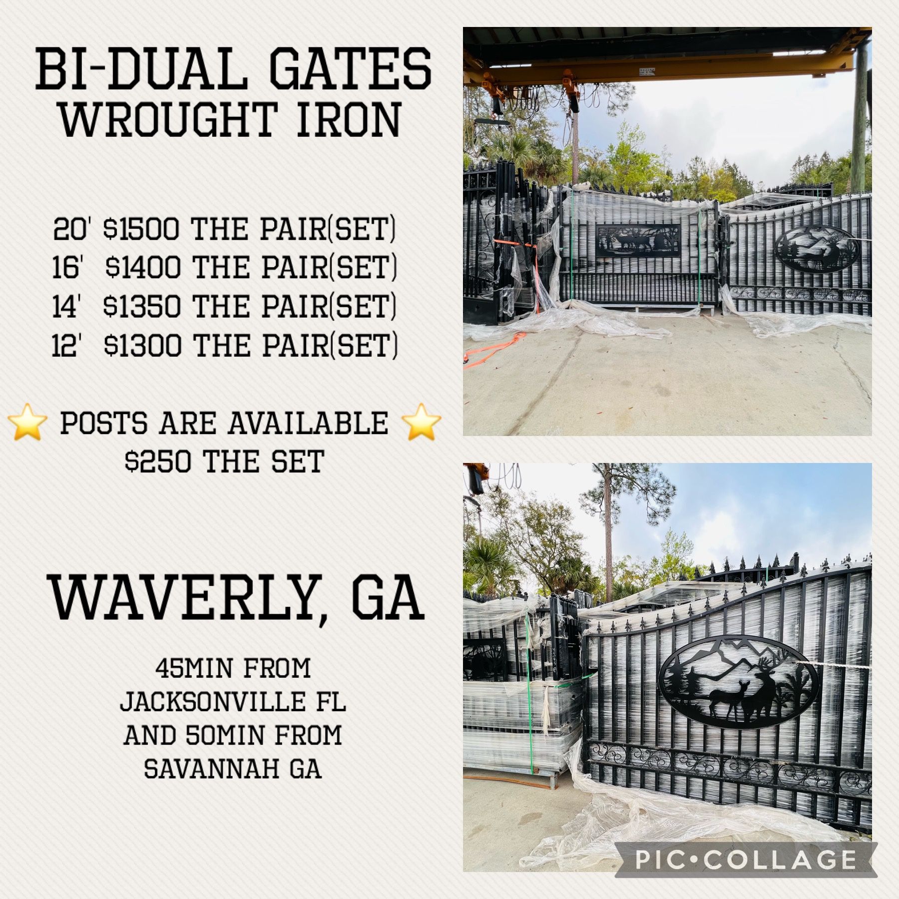 Bi-Dual Gates For Sale 12' 14' 16' 18' 20' for Sale in Jesup, GA - OfferUp