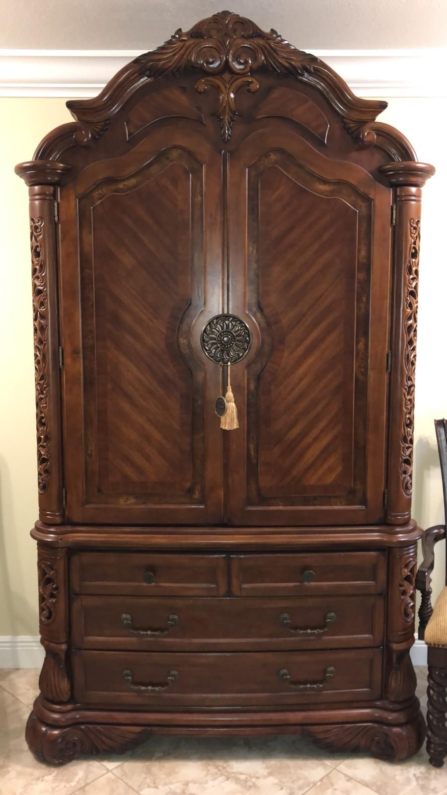 Aico Michael Amini Excelsior Armoire / Gentleman's Chest Only for Sale ...