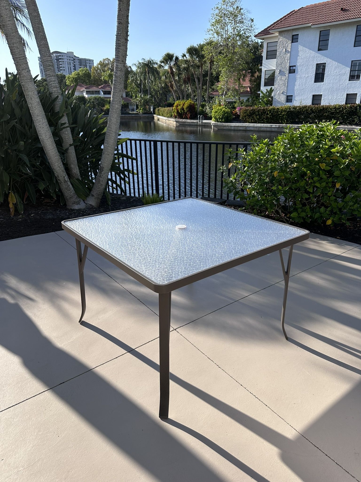 Tropitone 42” Square Cast Aluminum Body w/ Acrylic Top ADA Patio Dining ...