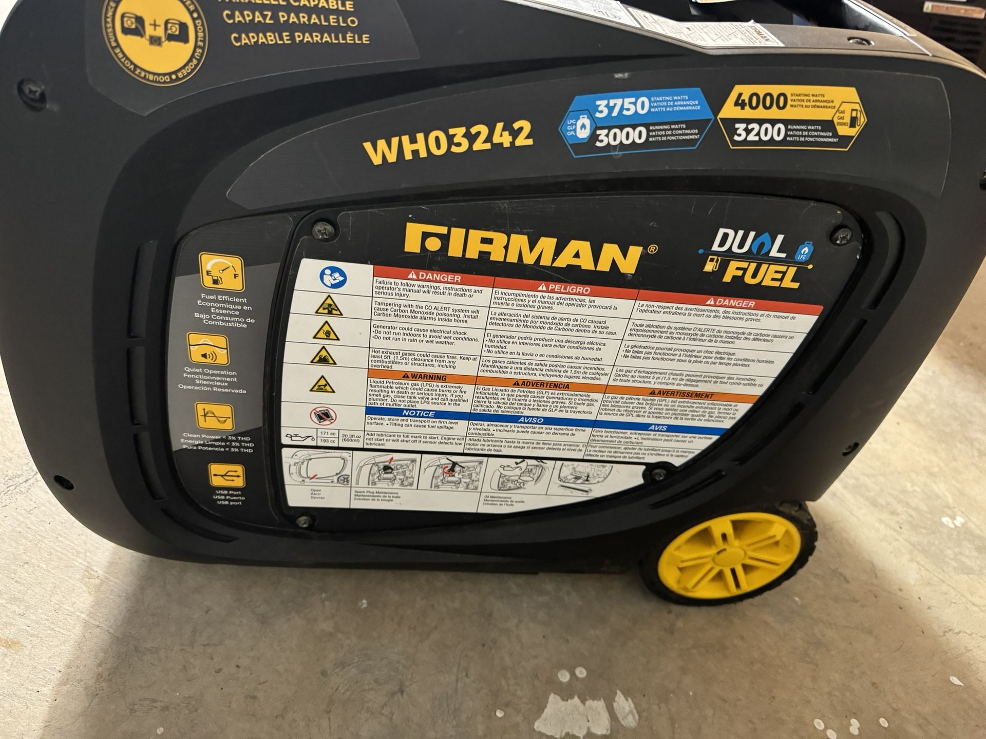 Firman Duel Fuel Propane/gas Generator READ DESCRIPTION! for Sale in ...