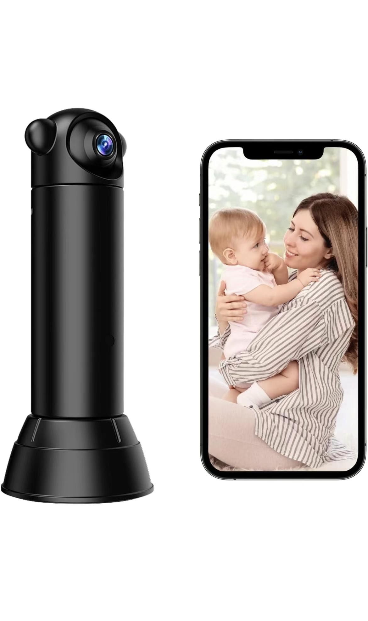 WiFi Hidden Spy Camera Wireless 180° Rotatable Small Surveillance Nanny ...