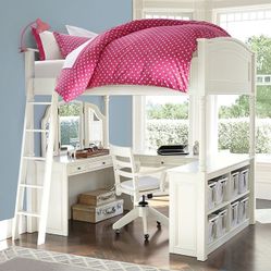 Pottery Barn Teen Chelsea Vanity Loft Bunk Bed In White for Sale in Irvine CA OfferUp