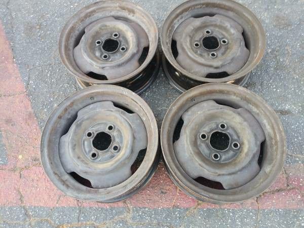 14 inch four lug steel rims Mustang and more. 4x108mm for Sale in ...