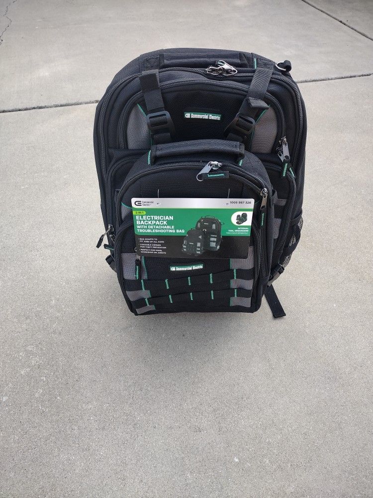 Electrician Backpack With Detachable Troubleshooting Bag $60 Dollars ...