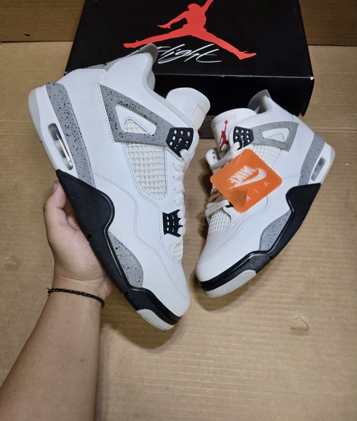 Jordan Retro 4s White Cement Nike 4 Size 10 Authentic %100 for Sale in ...