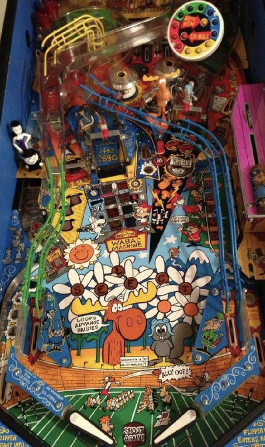Rocky and Bullwinkle Pinball Machine by Data East for Sale in Brandon ...