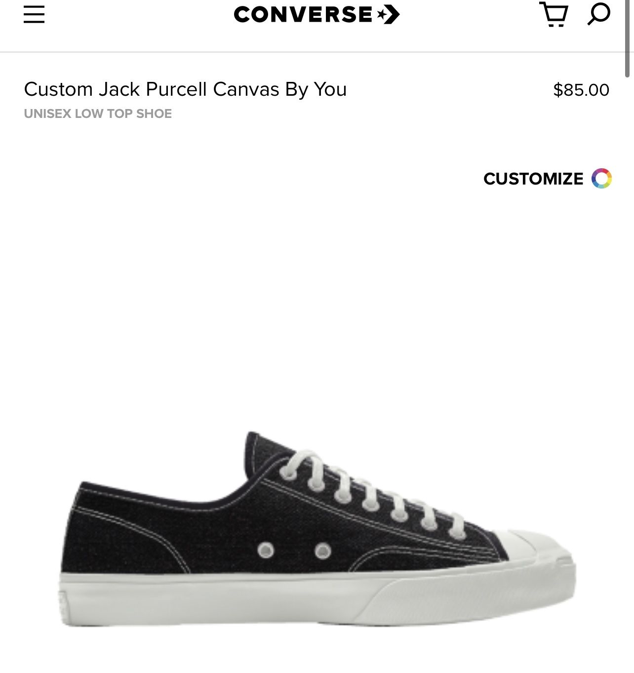 Jack Purcell Black Canvas