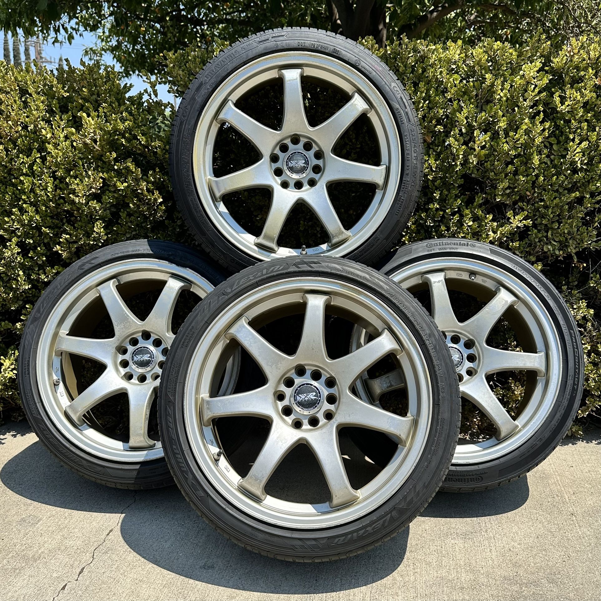 5x114.3 Complete Set of 4 XXR 522 Wheels 18x8.5 Rims 225/40r18 Good ...