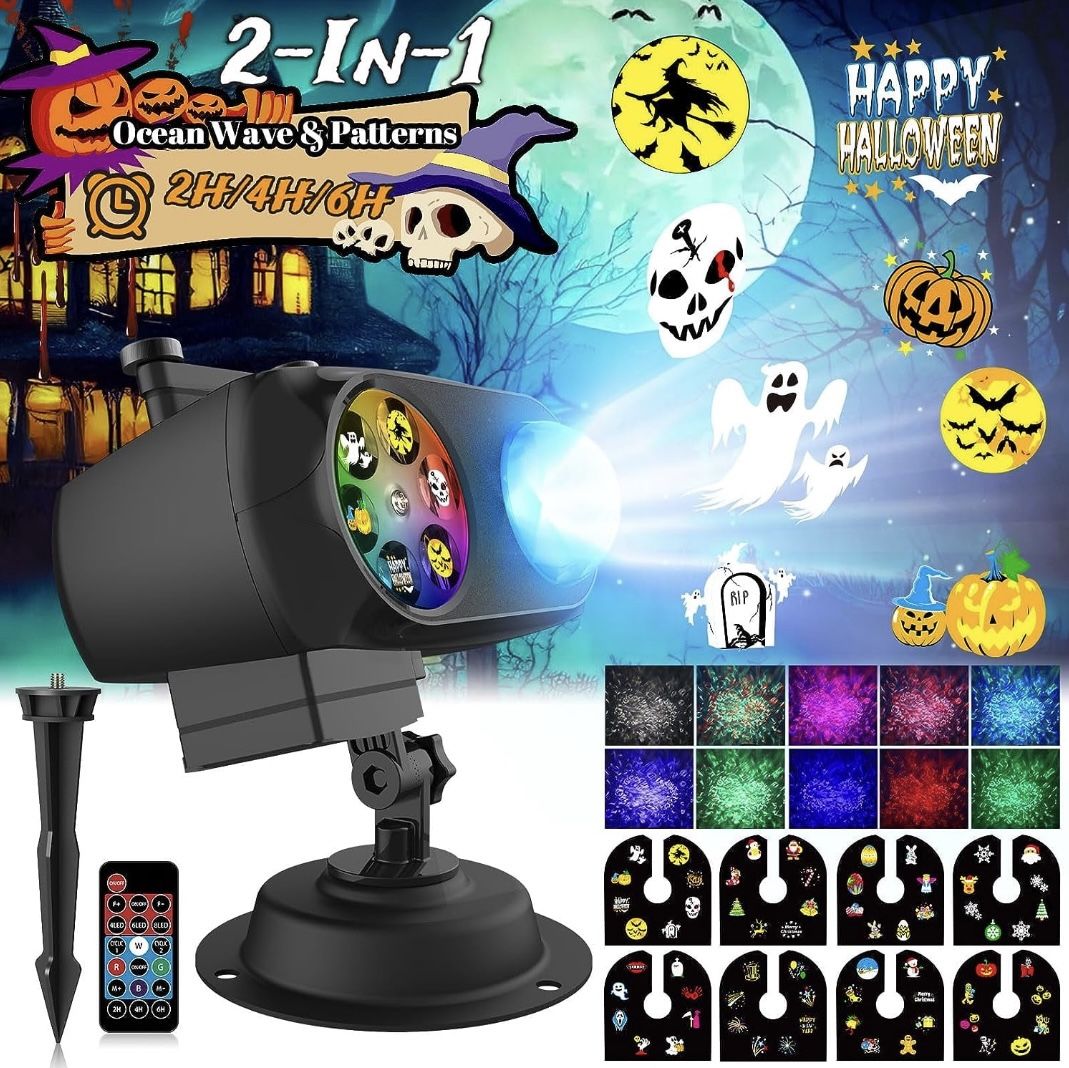 Tanbaby Brighter Halloween Decorations Projector Lights and Christmas ...