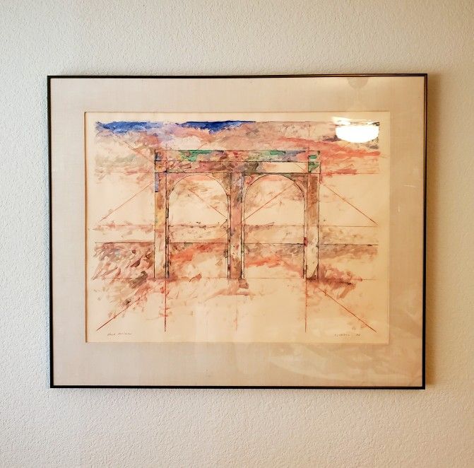 Vintage HUGE Abstract Geometric Signed Wall Art Decor for Sale in ...