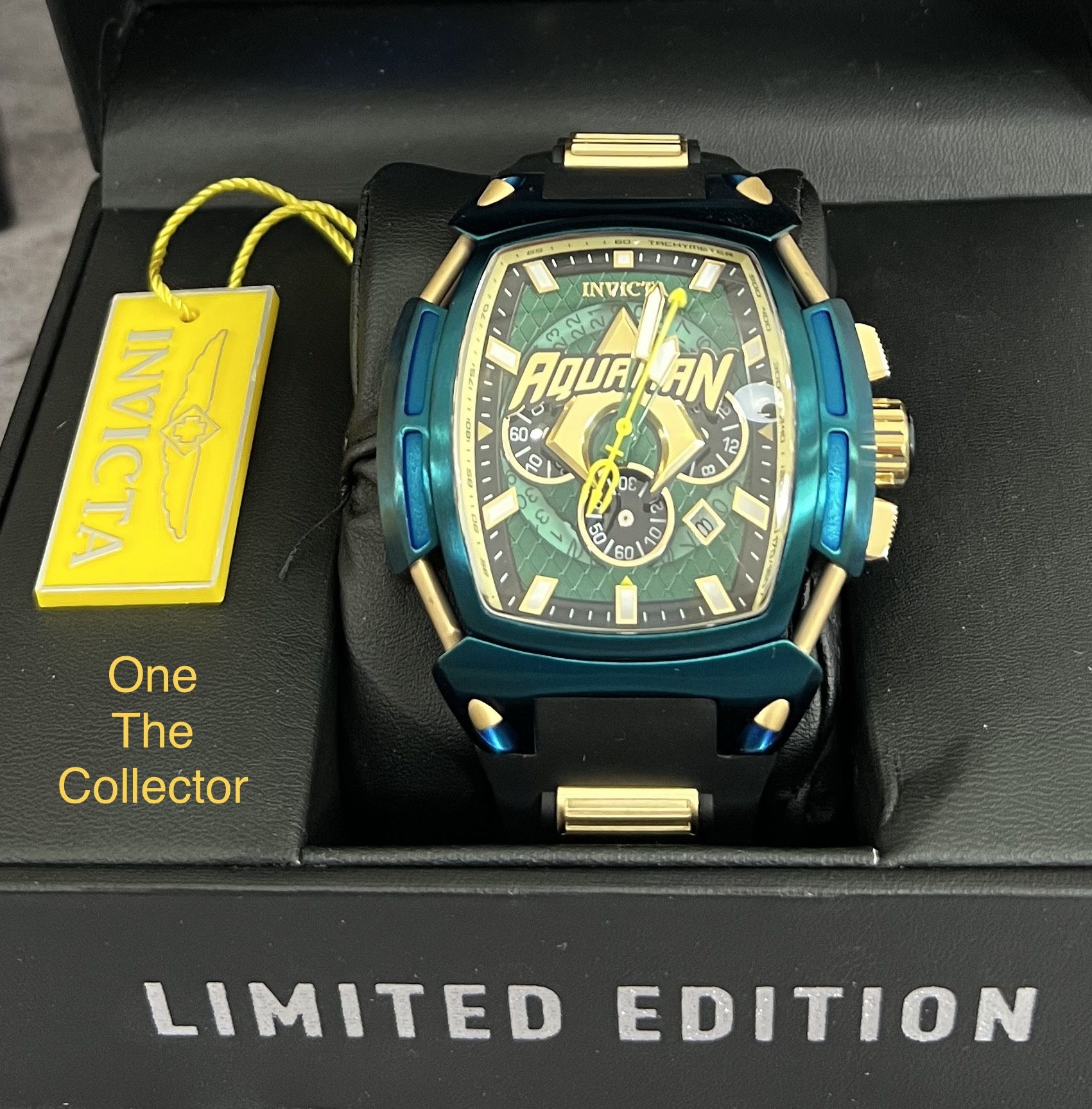 Invicta DC Comics Aquaman Men's Watch - 53mm. Black. Gold (43741) for ...