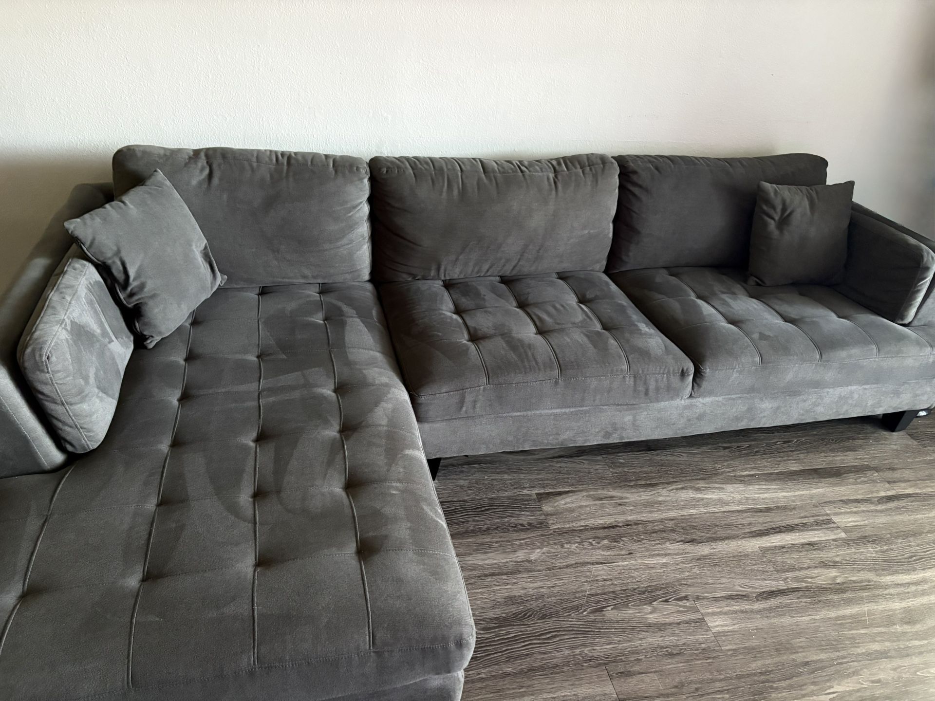 For Sale: Gray L-Shaped Sectional Couch for Sale in Redlands, CA - OfferUp