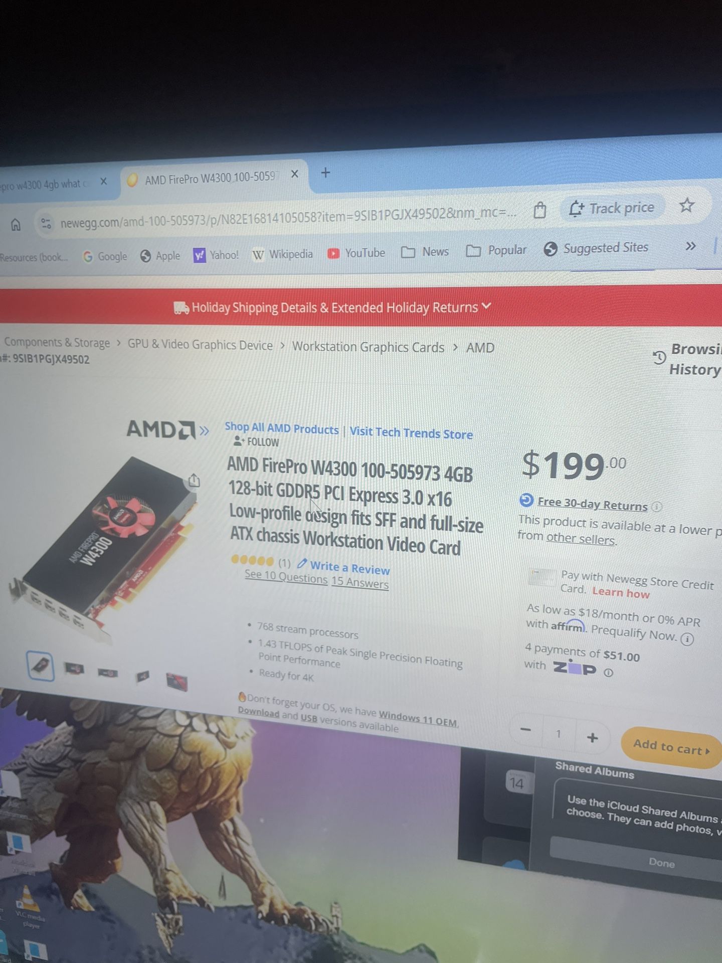 AMD FirePro W4300 Professional PCIE 4x Mini Display Port Video Graphics ...