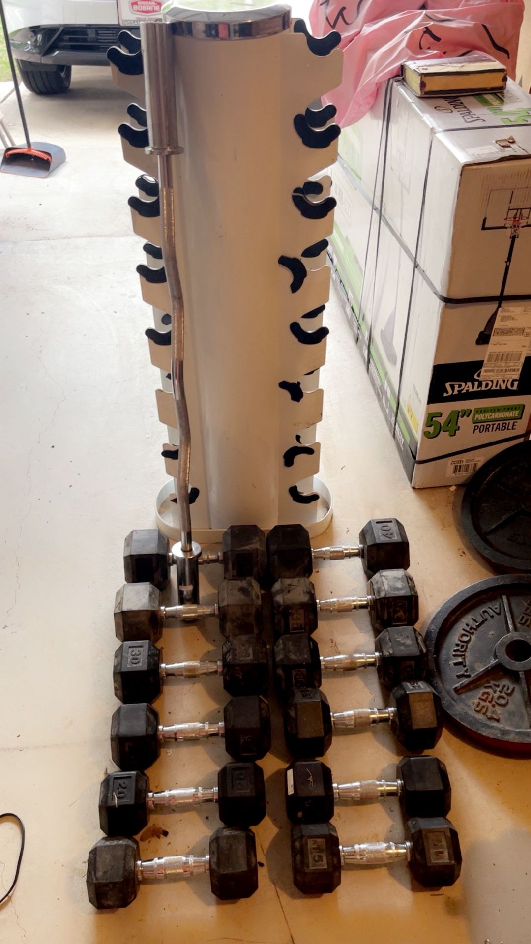 Full Home Gym Setup – Weights, Bench, Dumbbell Rack, and More! $400 OBO ...