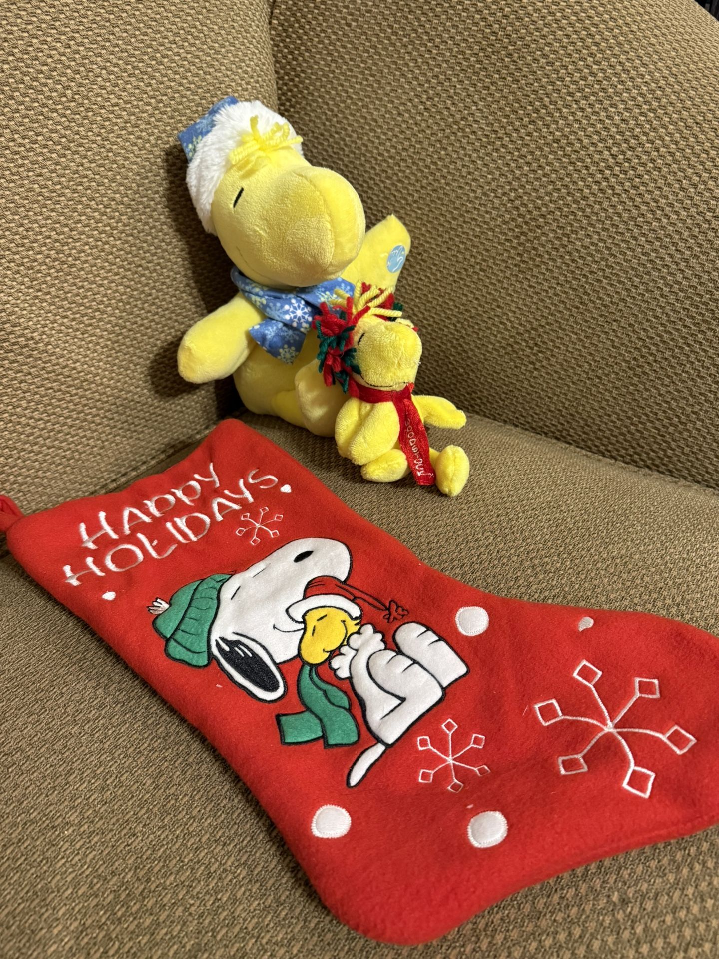 PEANUTS Woodstock Snoopy Christmas Stocking & Plushies for Sale in San ...