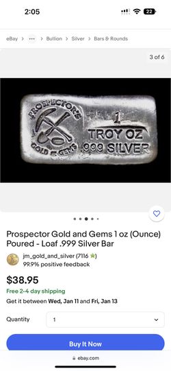 1 Oz Silver Prosecutor Pours Bar for Sale in Phoenix, AZ - OfferUp