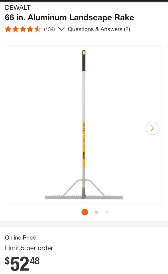 Dewalt Aluminum Landscape Rake for Sale in San Antonio, TX - OfferUp