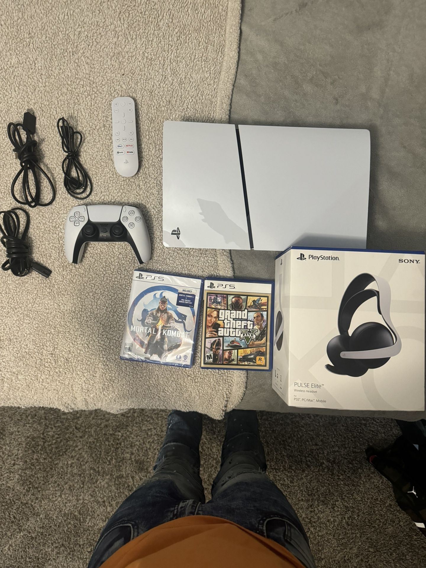 PS5 w/ elite headset, remote, and 2 games for Sale in Houston, TX - OfferUp