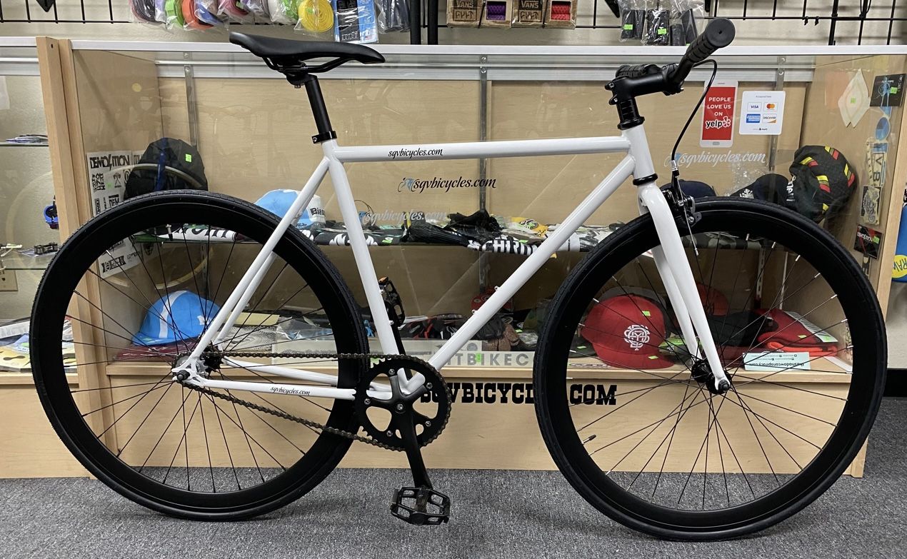 Sgvbicycles Fixie Bike White with different color wheels for Sale in ...