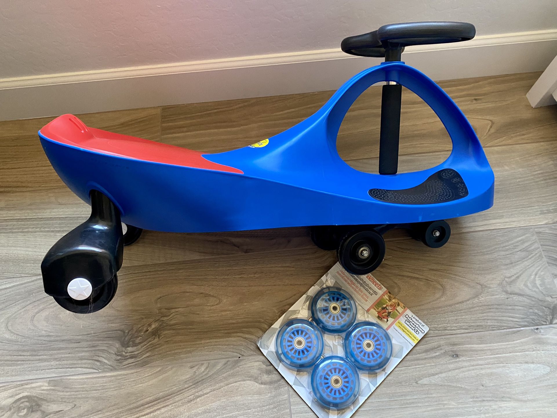 PlasmaCar Ride On, Red/blue, With 2nd Set Of Outdoor Wheels for Sale in ...