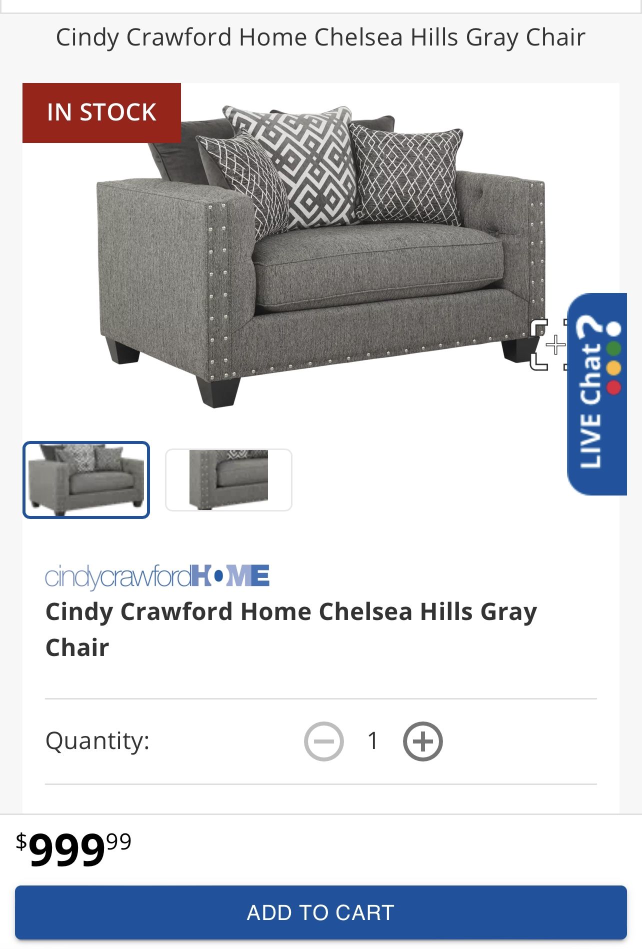 Cindy crawford home chelsea hills gray sofa store