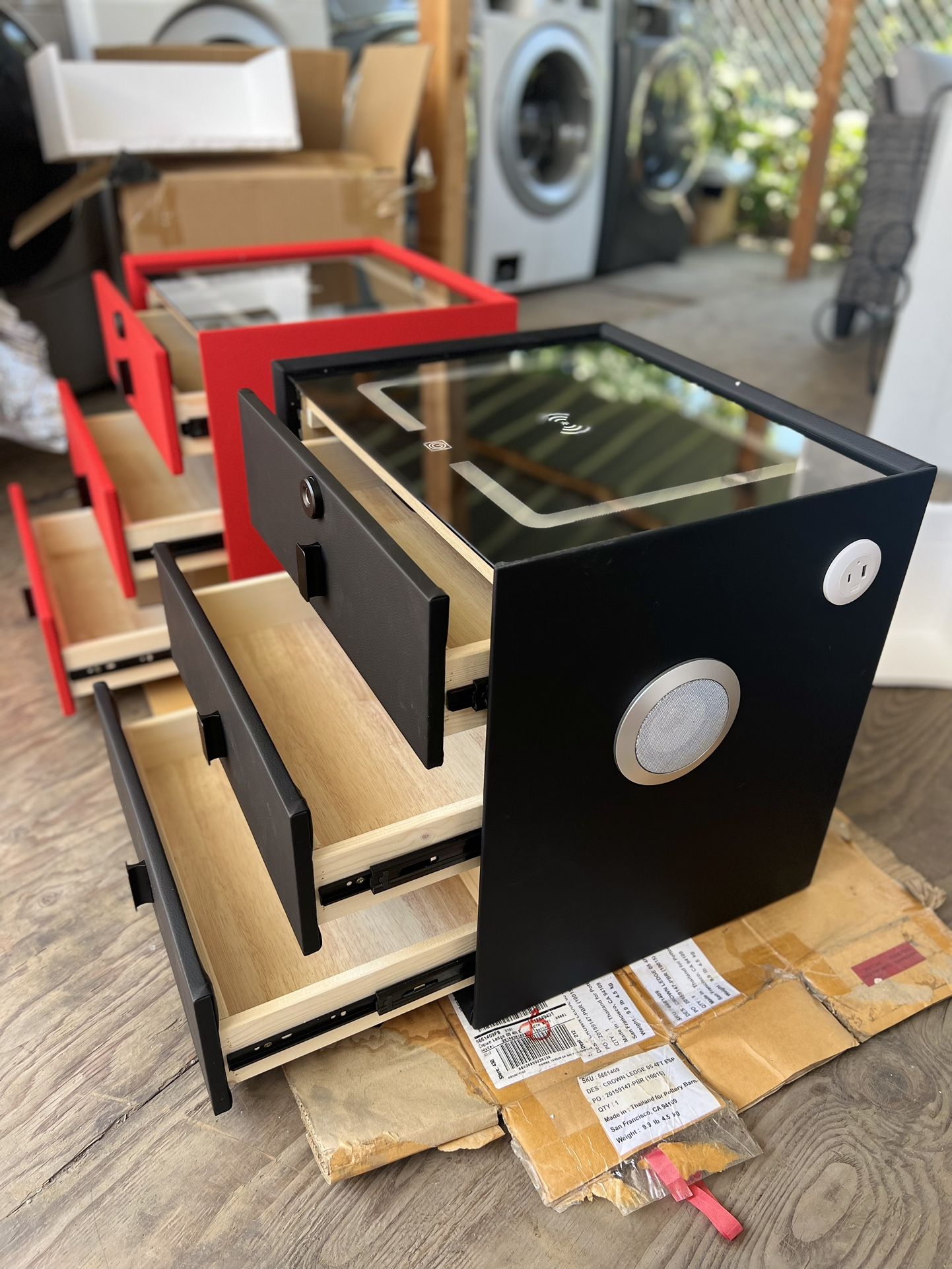 Smart bedside table with LED light with fingerprint Bluetooth for your ...