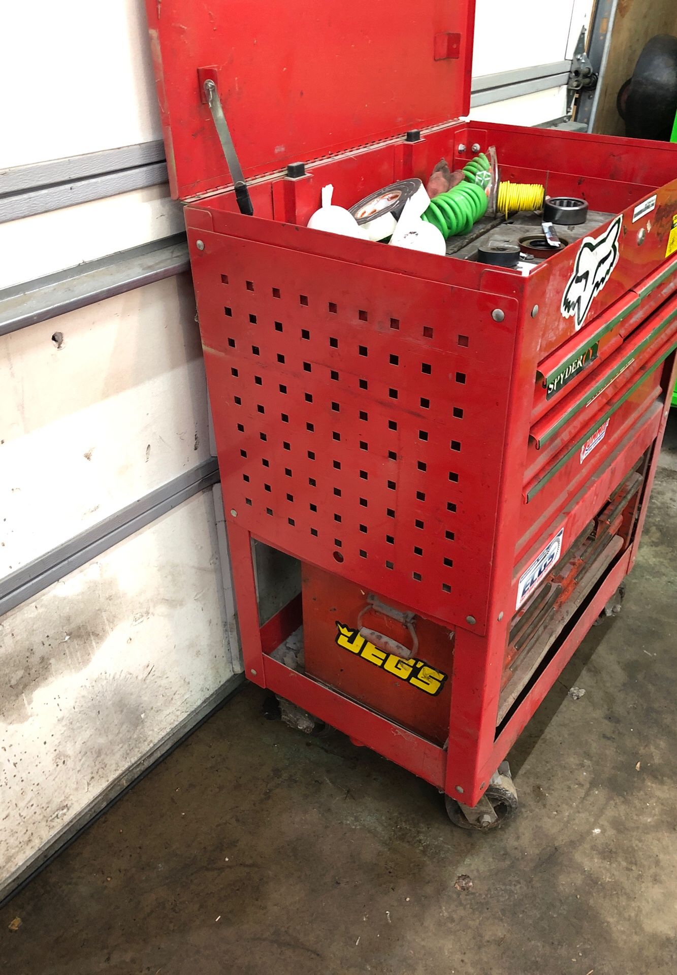 Blue point tool cart with I believe a vintage snap on top box sitting ...