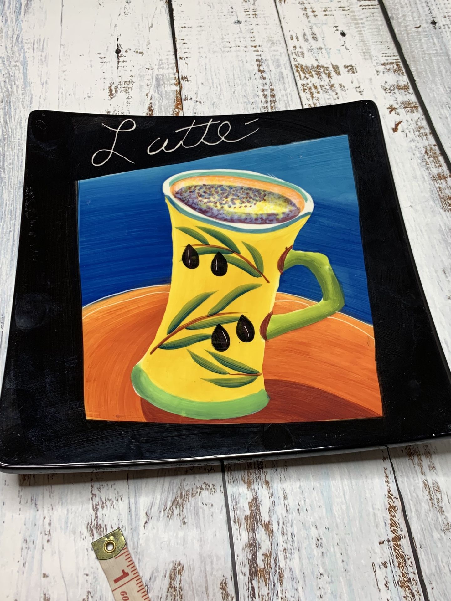 MARY NAYLOR Latté Square Hanging Wall Plate 10" ( SHIPPING ONLY NO ...