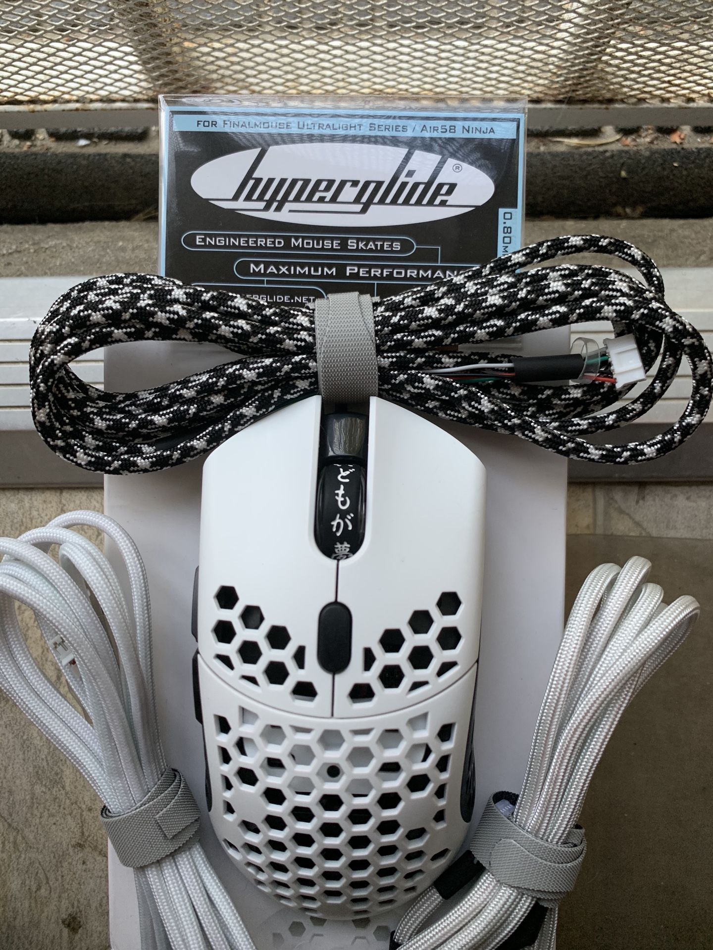 Finalmouse Ninja Air58 Ultralight White Custom with Paracord and ...