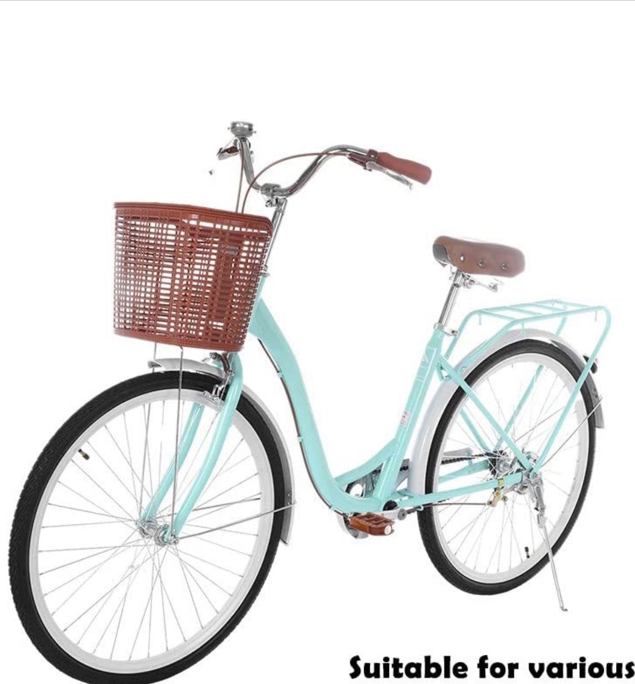 JINT 26-Inch Single Speed Bicycle Womens Comfort Bikes Beach Cruiser ...