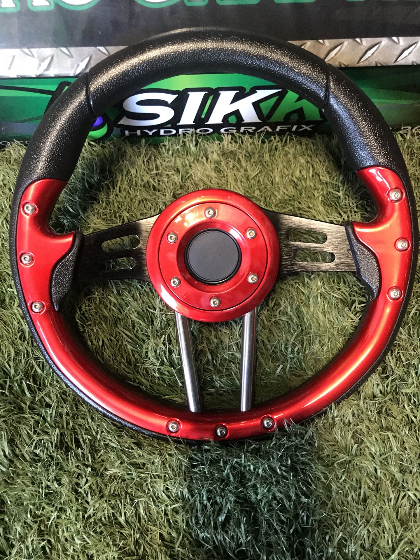 Custom Candy Apple Red Golf Cart Steering Wheel for Sale in Haslet, TX ...