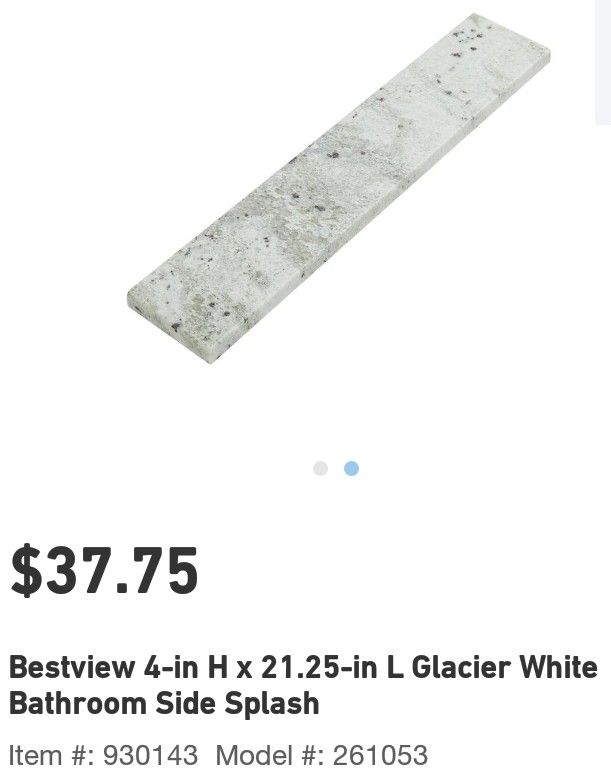 New Granite Bathroom Side Splash Bestview 4-in H x 21.25-in L Glacier ...