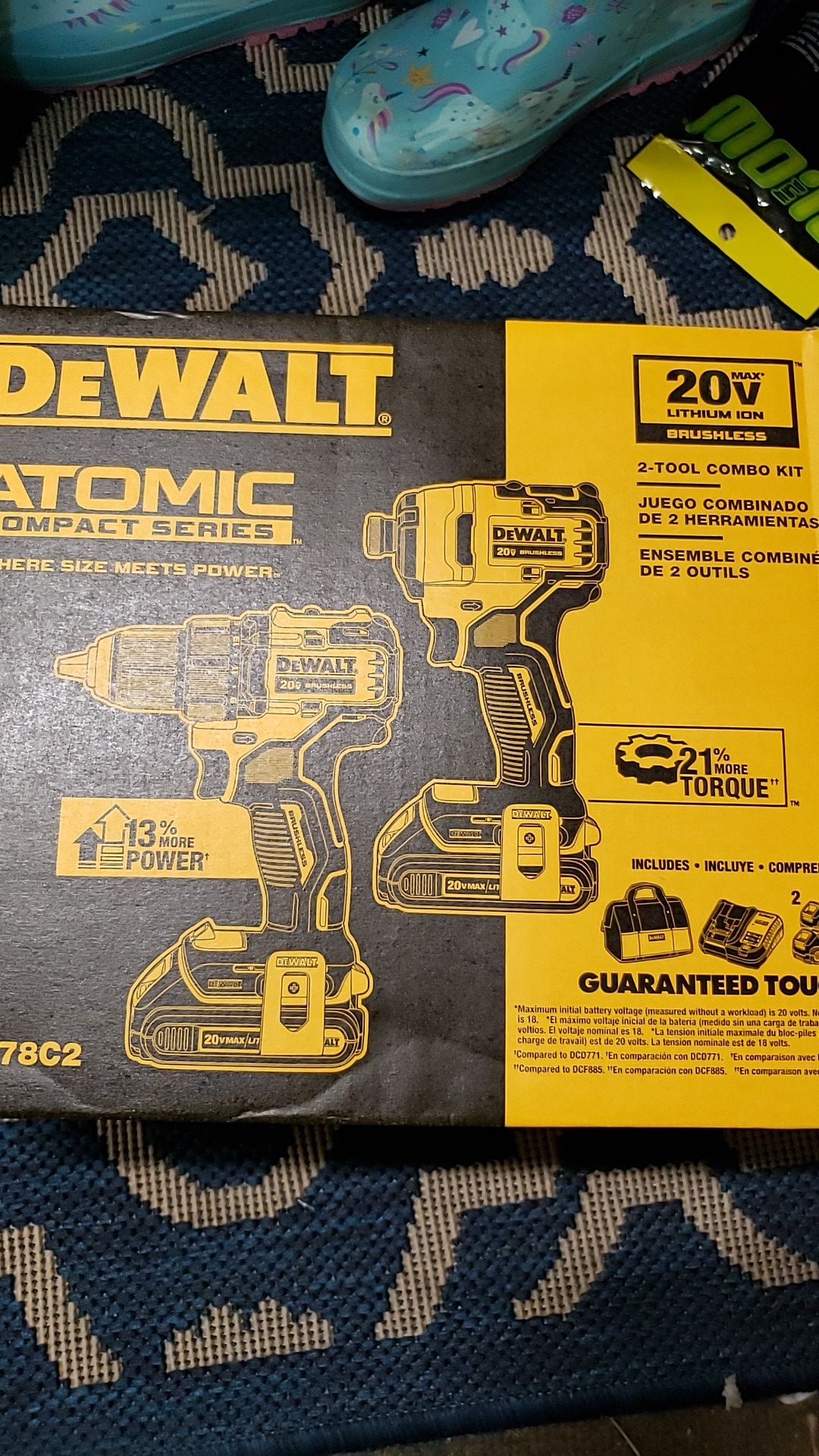New Dewalt DCK278C2 Atomic Brushless 20V 2 tool combo kit Drill and ...