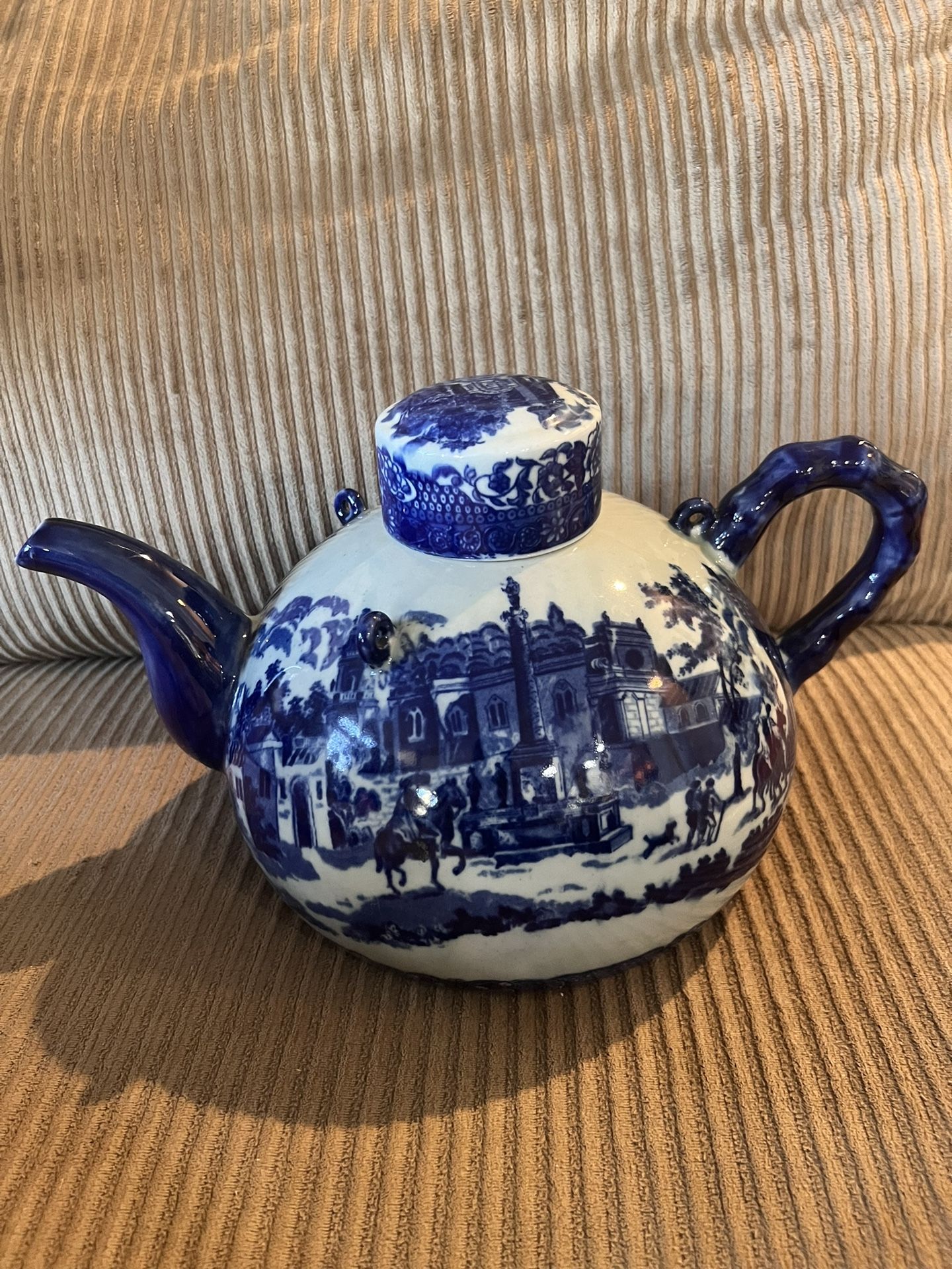 Late 20th Century Blue and White Victoria Wear Large Teapot Antique ...