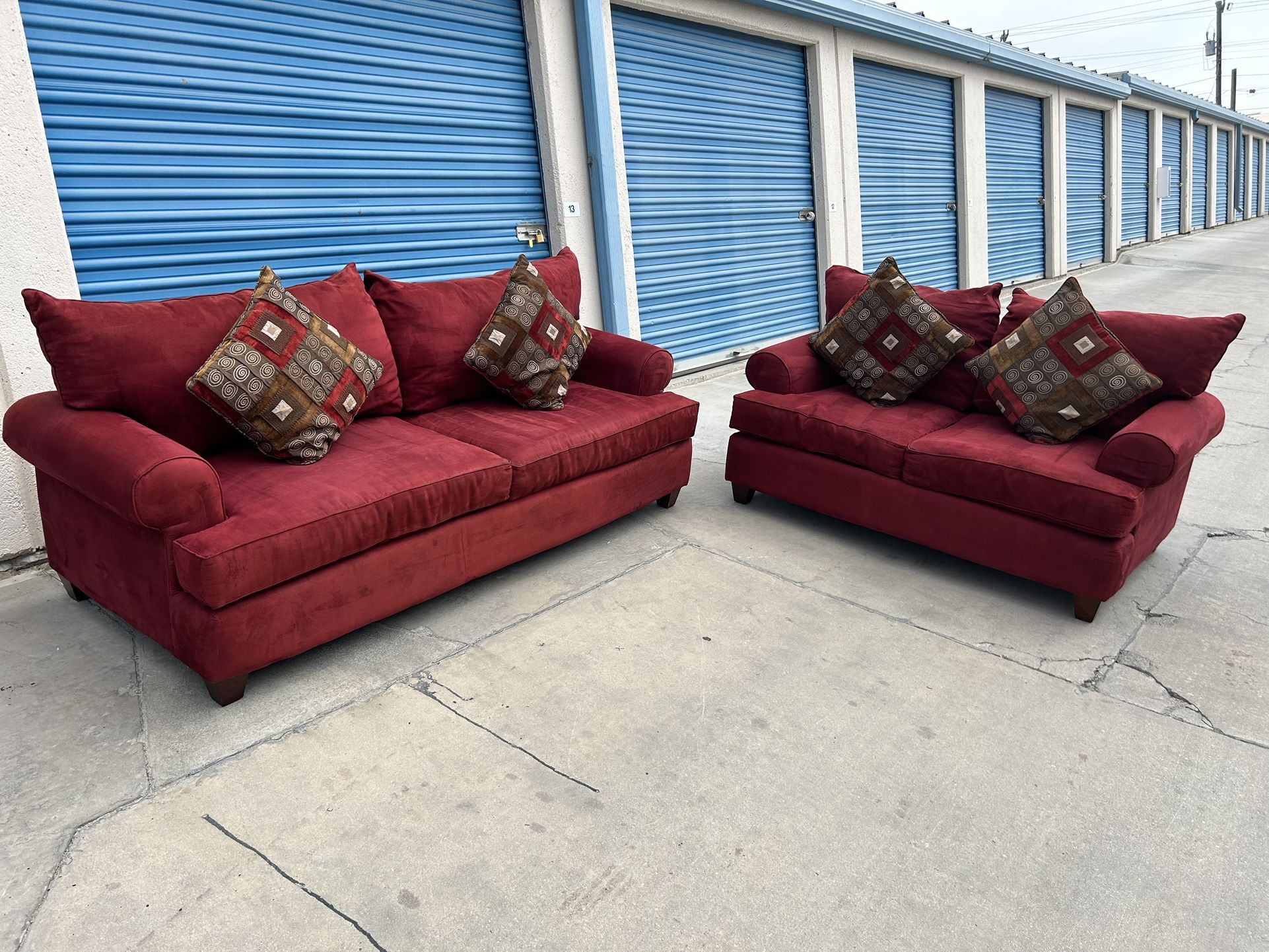 Free Delivery Red Couch Set / Sala Color Rojo for Sale in San Antonio ...