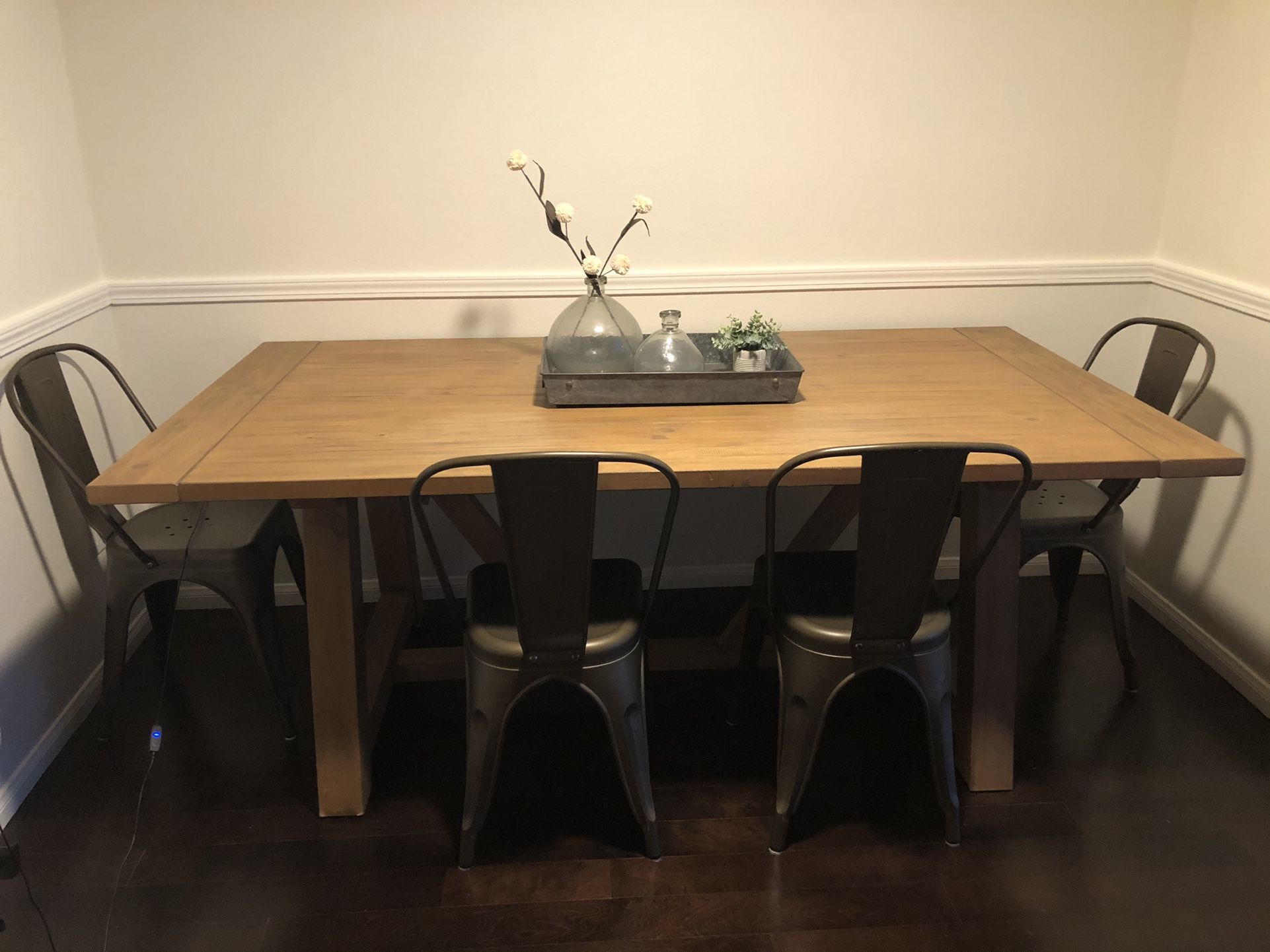 World Market Solid Wood Farmhouse Distressed Leona Extension Dining Table Graywash for Sale in Rancho Santa Fe CA OfferUp