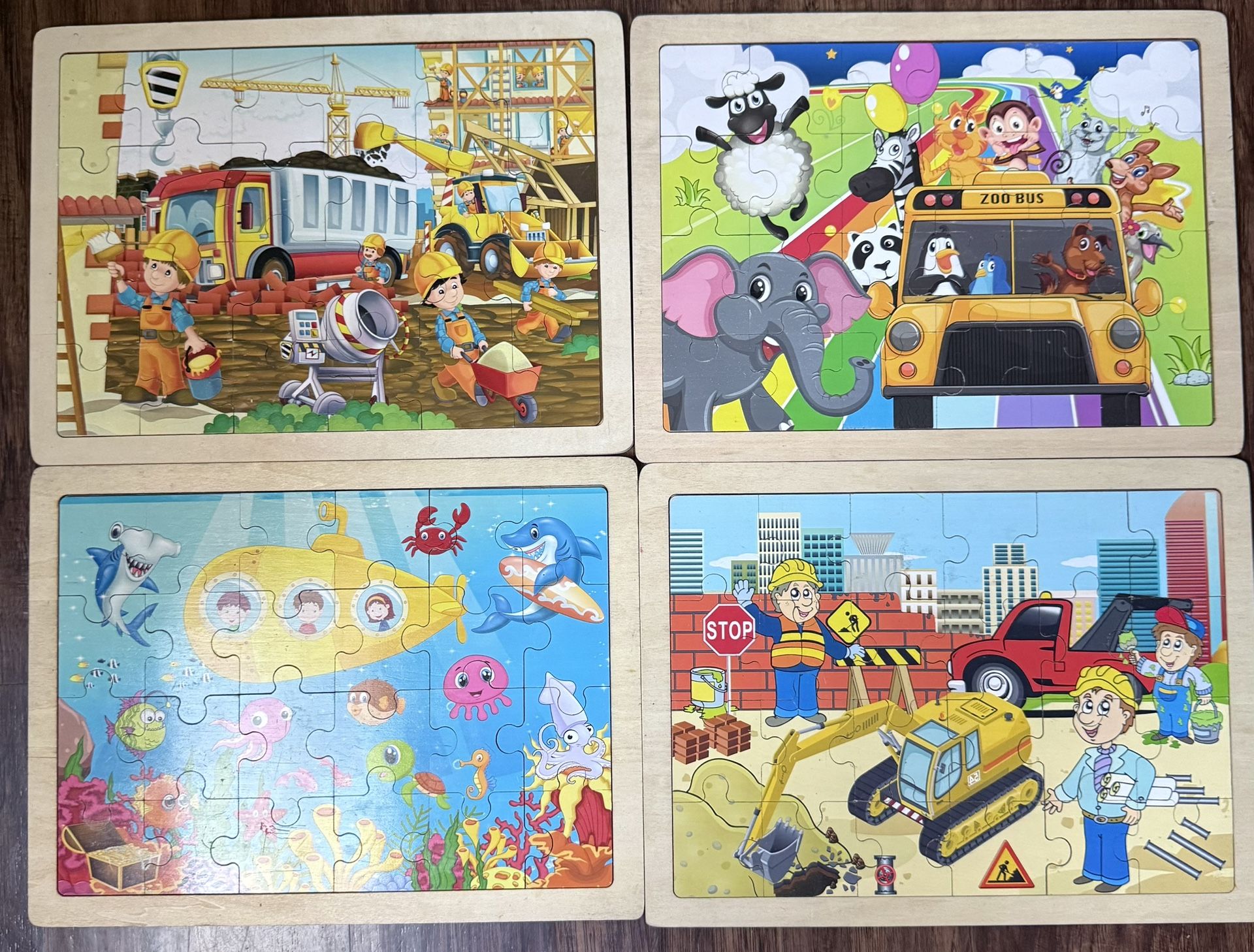Children's Wooden 24 Piece Puzzle Early Education Educational Toys for ...