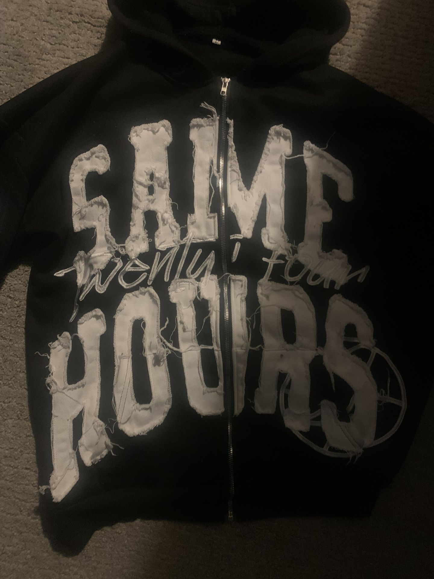 distressed Black And White Zip-up for Sale in South Attleboro, MA - OfferUp