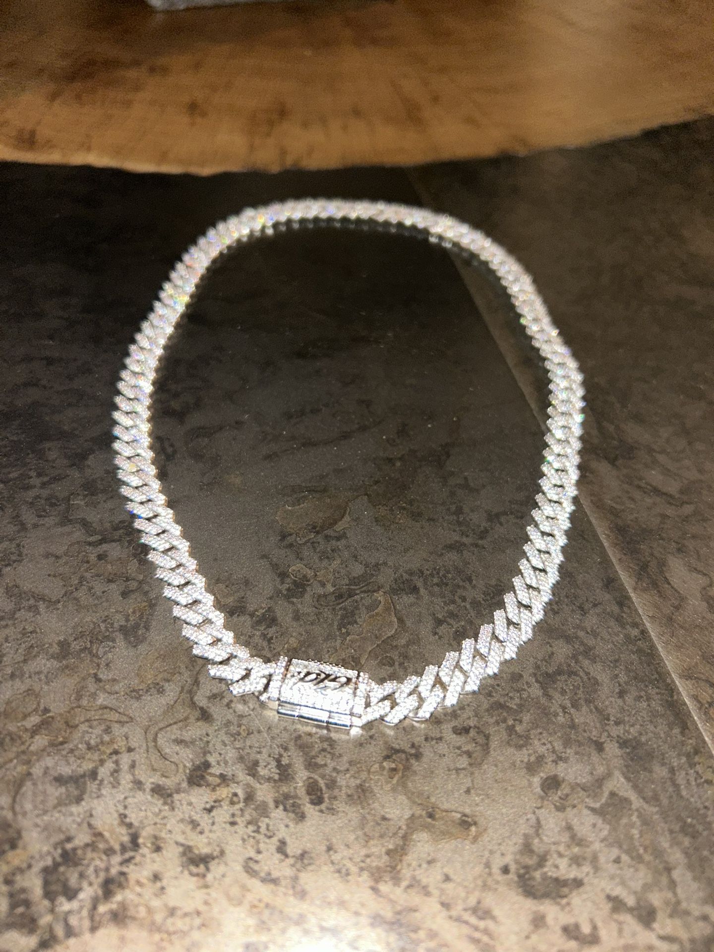 GLD 8.5MM Diamond Prong Cuban Necklace/Chain - White Gold for Sale in ...